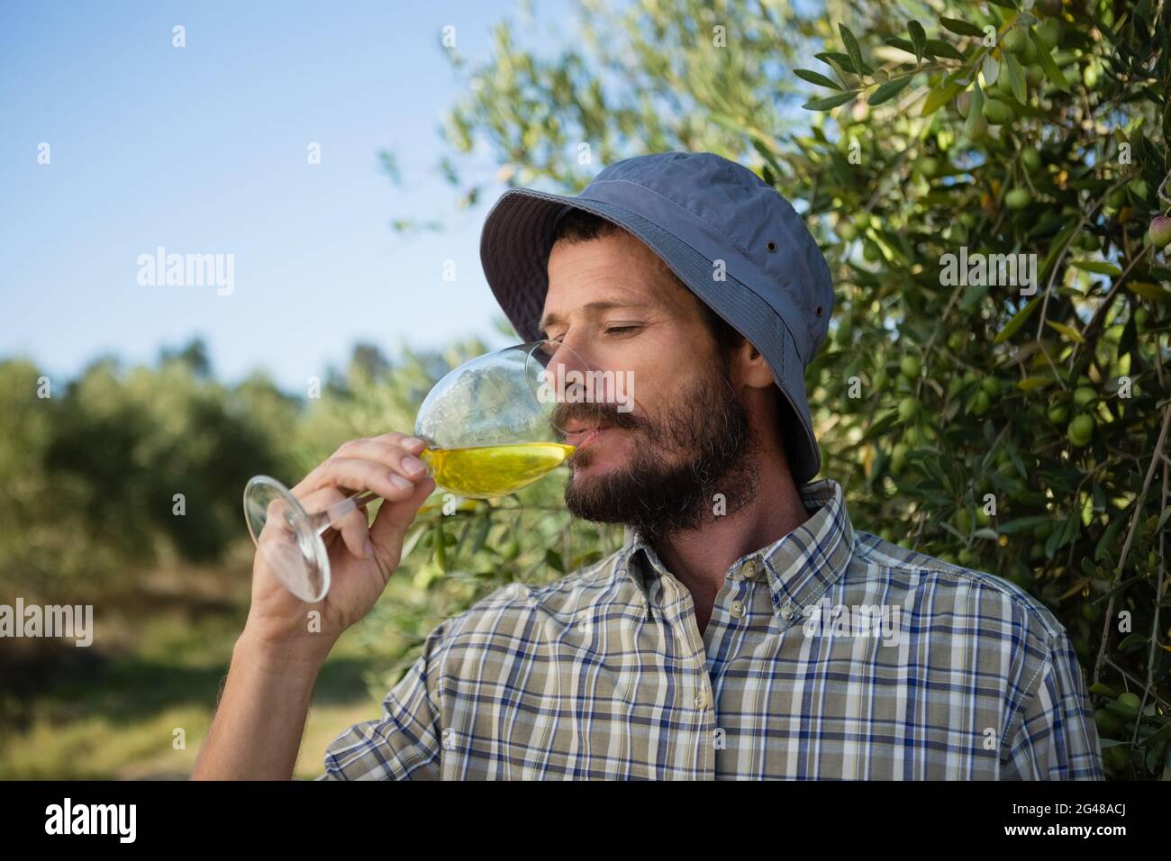 Man drinking a glass of wine Stock Photo - Alamy