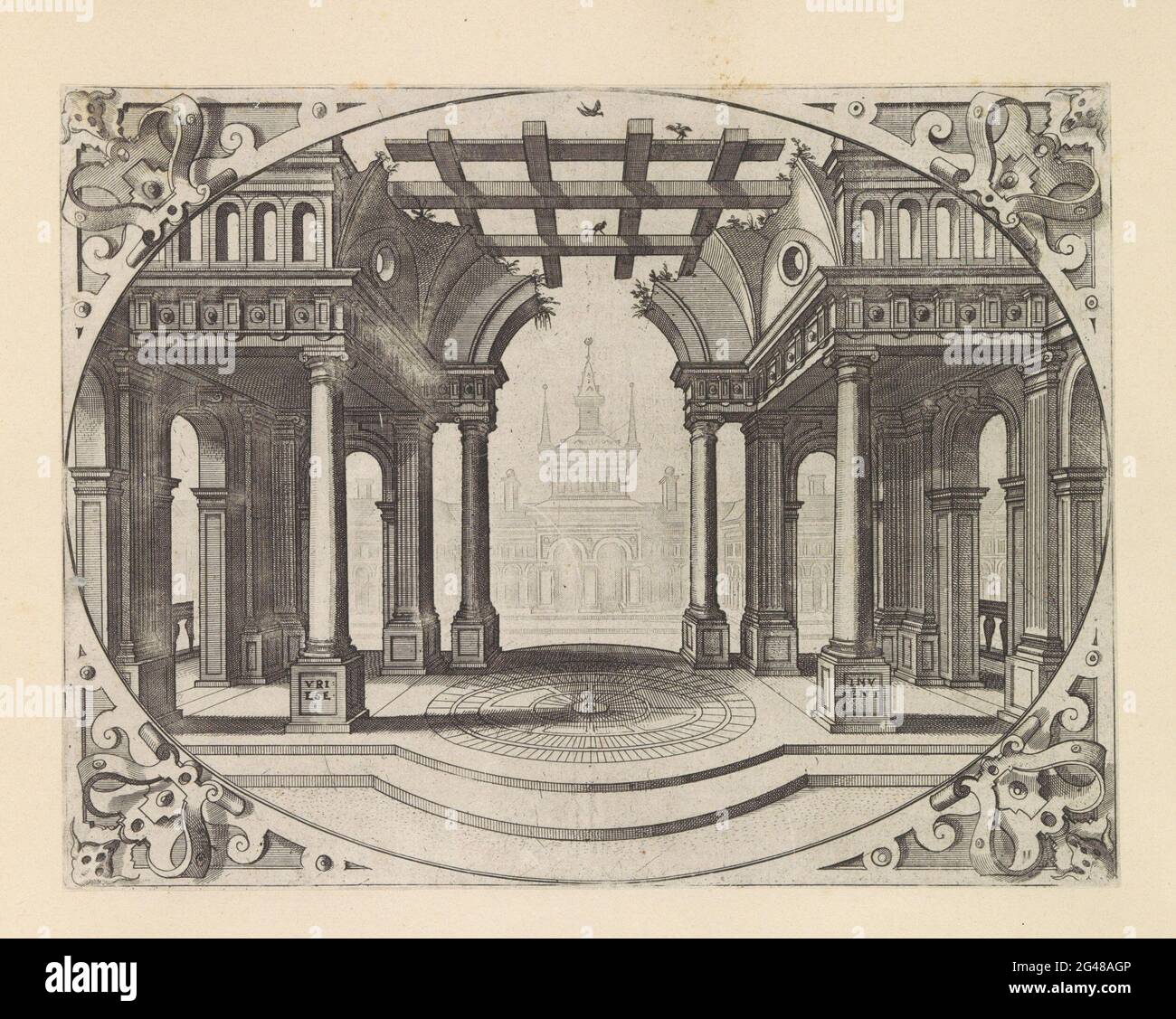 Ruined gate supported by ionic columns; Variae architecturae formae ...