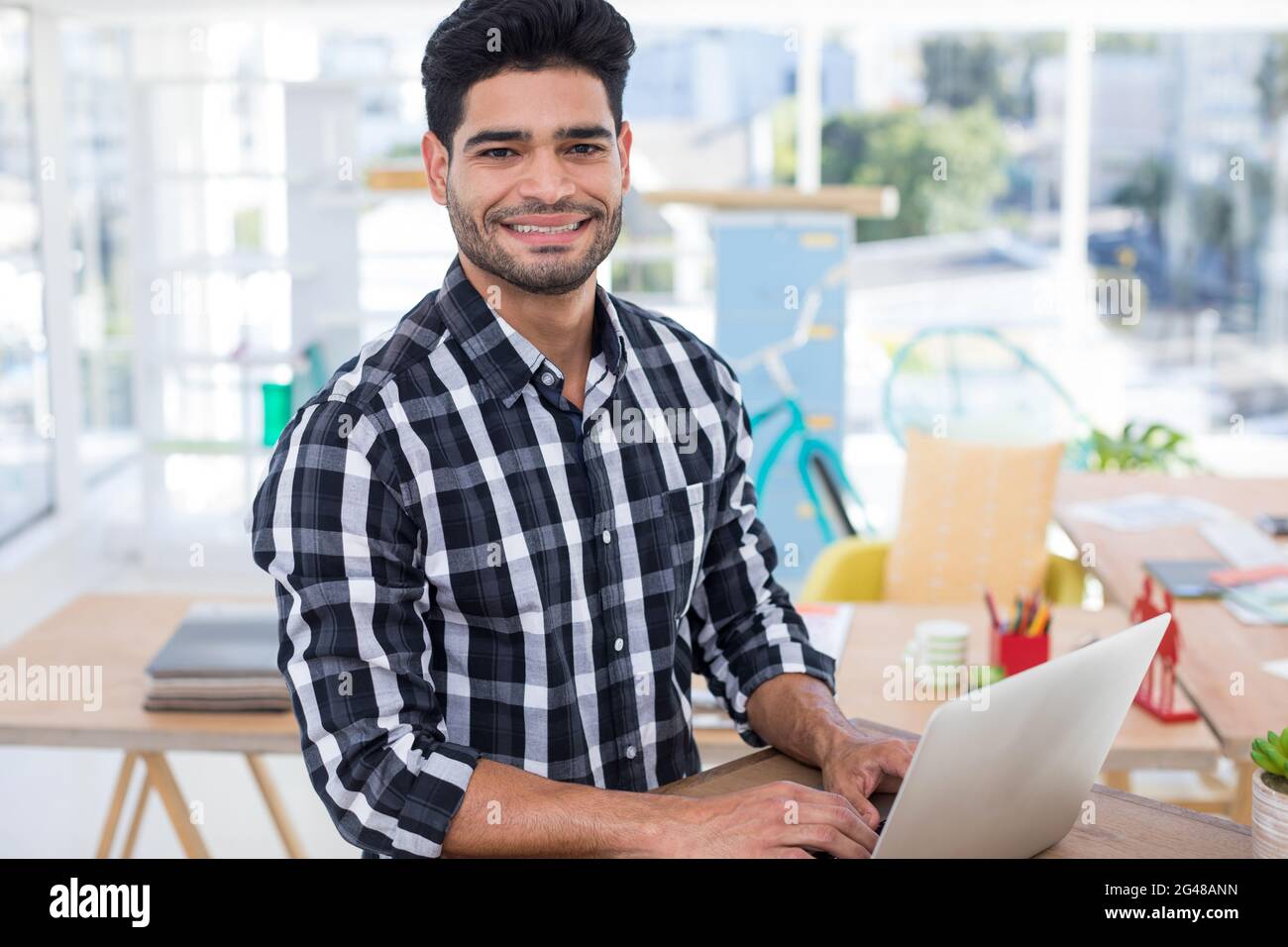 Attentive male executive using hi-res stock photography and images - Alamy