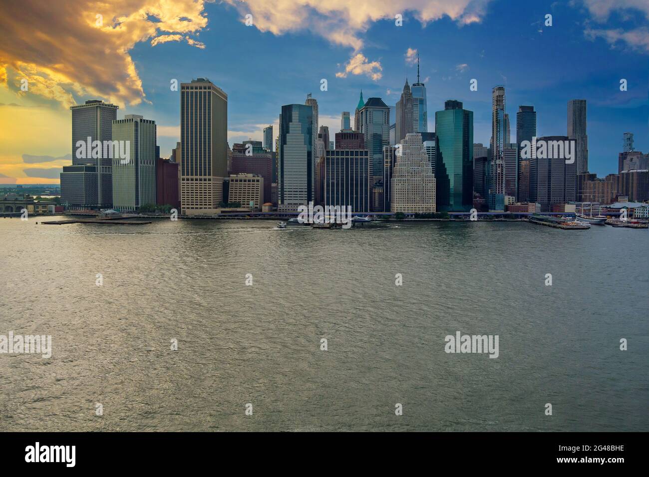 Aerial view of the panoramic sunset landscape large spectacular ...