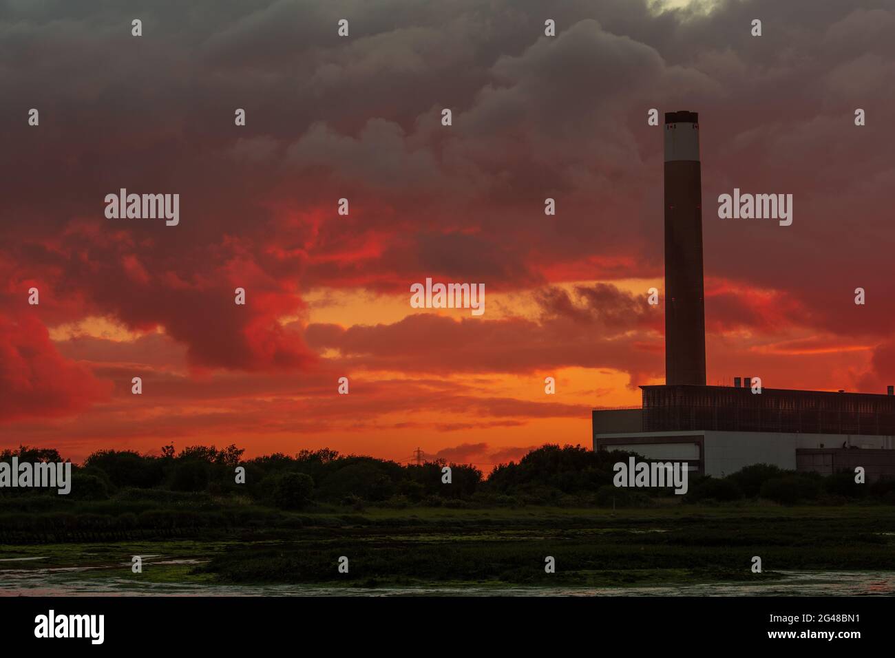 Calshot Power Station, New Forest Stock Photo - Alamy