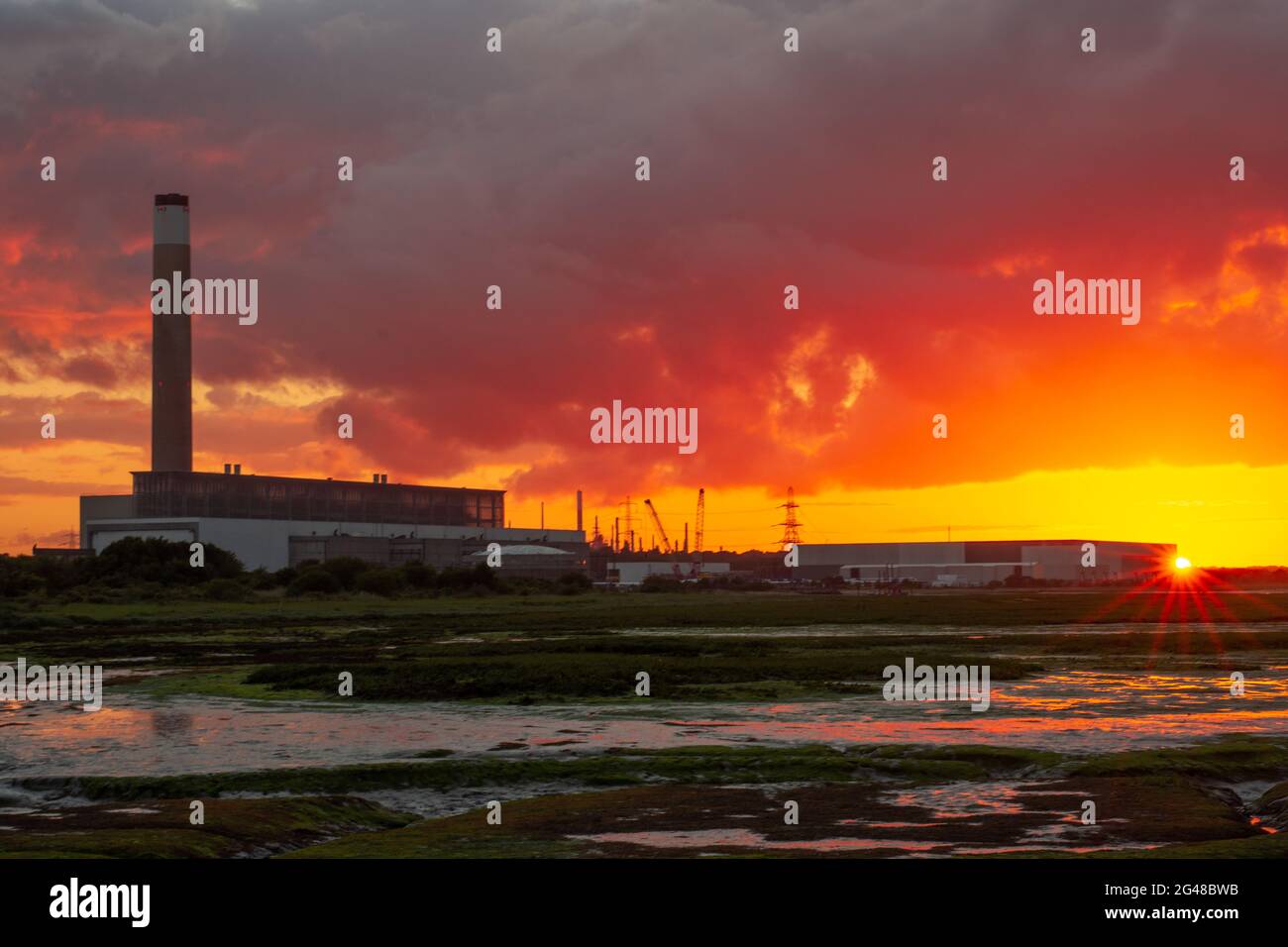 Calshot Power Station, New Forest Stock Photo - Alamy