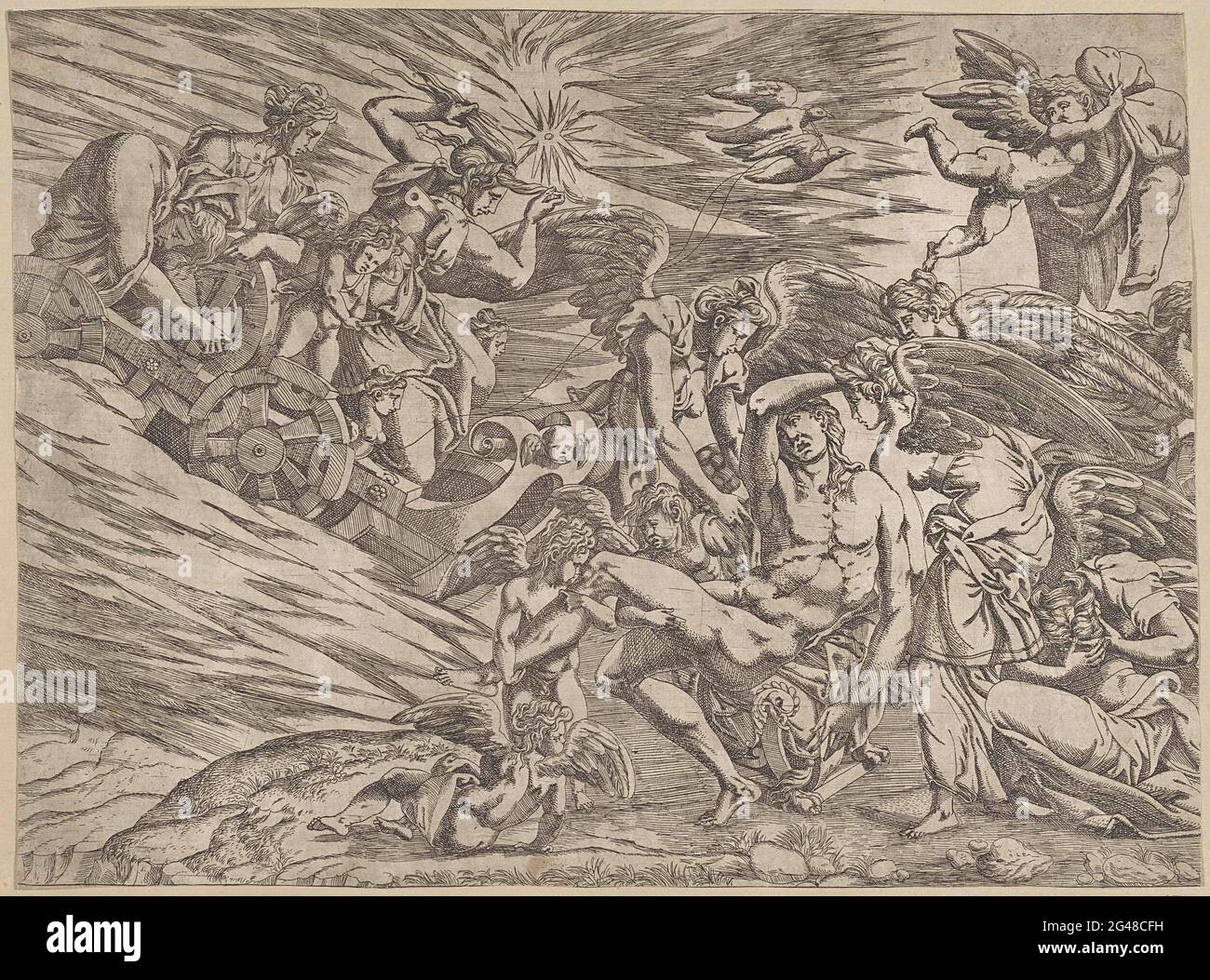 The death of Adonis. Venus and Amor are together with Fortuna and ...