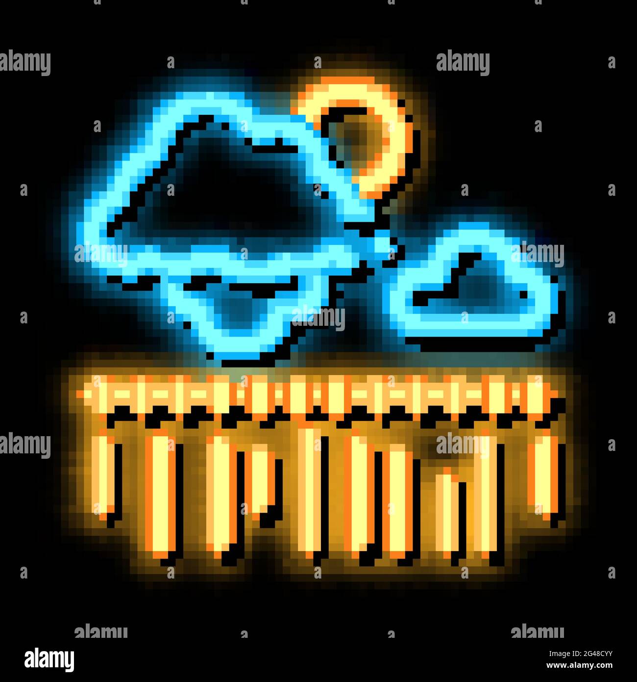 bad weather wheat field neon glow icon illustration Stock Vector Image ...