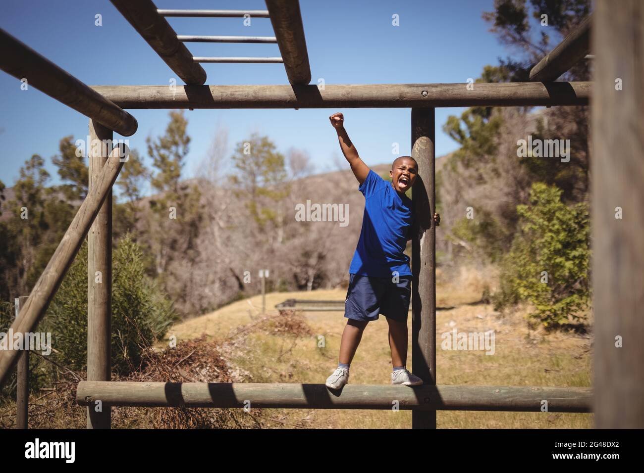 Child on obstacle course outdoor hi-res stock photography and images ...