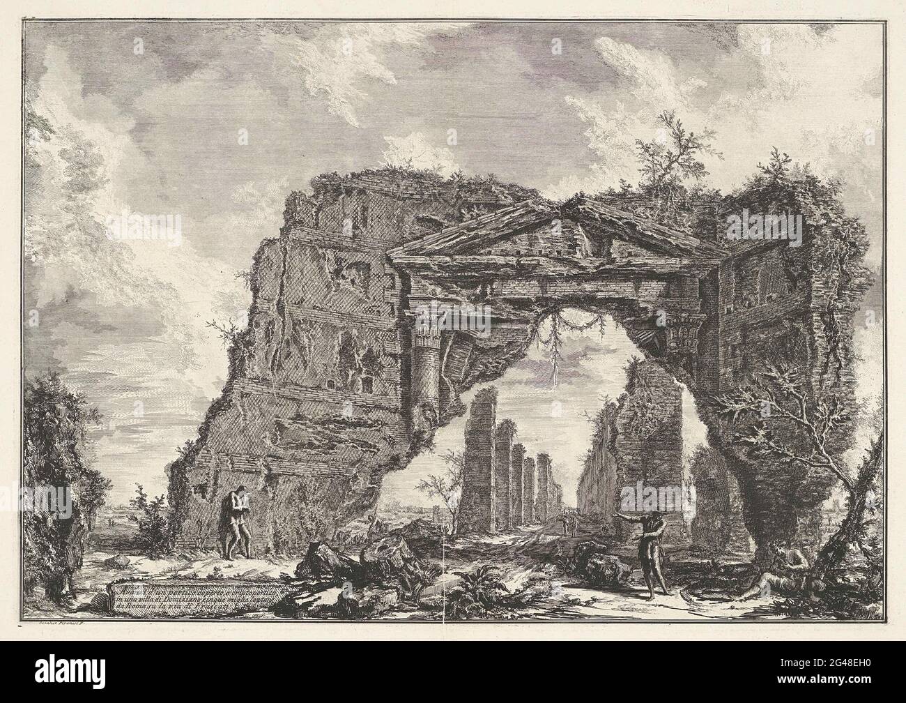 Seven low buiten rome; Avanzi of a covered porch, or cryptoporticist in ...