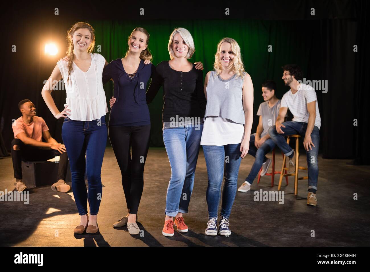 Actors practicing play on stage Stock Photo - Alamy