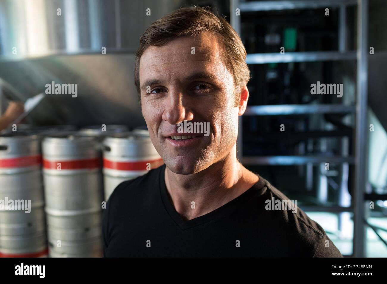 Portrait worker holding beer hi-res stock photography and images - Alamy