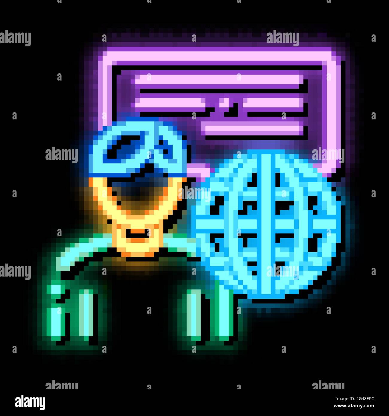 travel company representative neon glow icon illustration Stock Vector ...