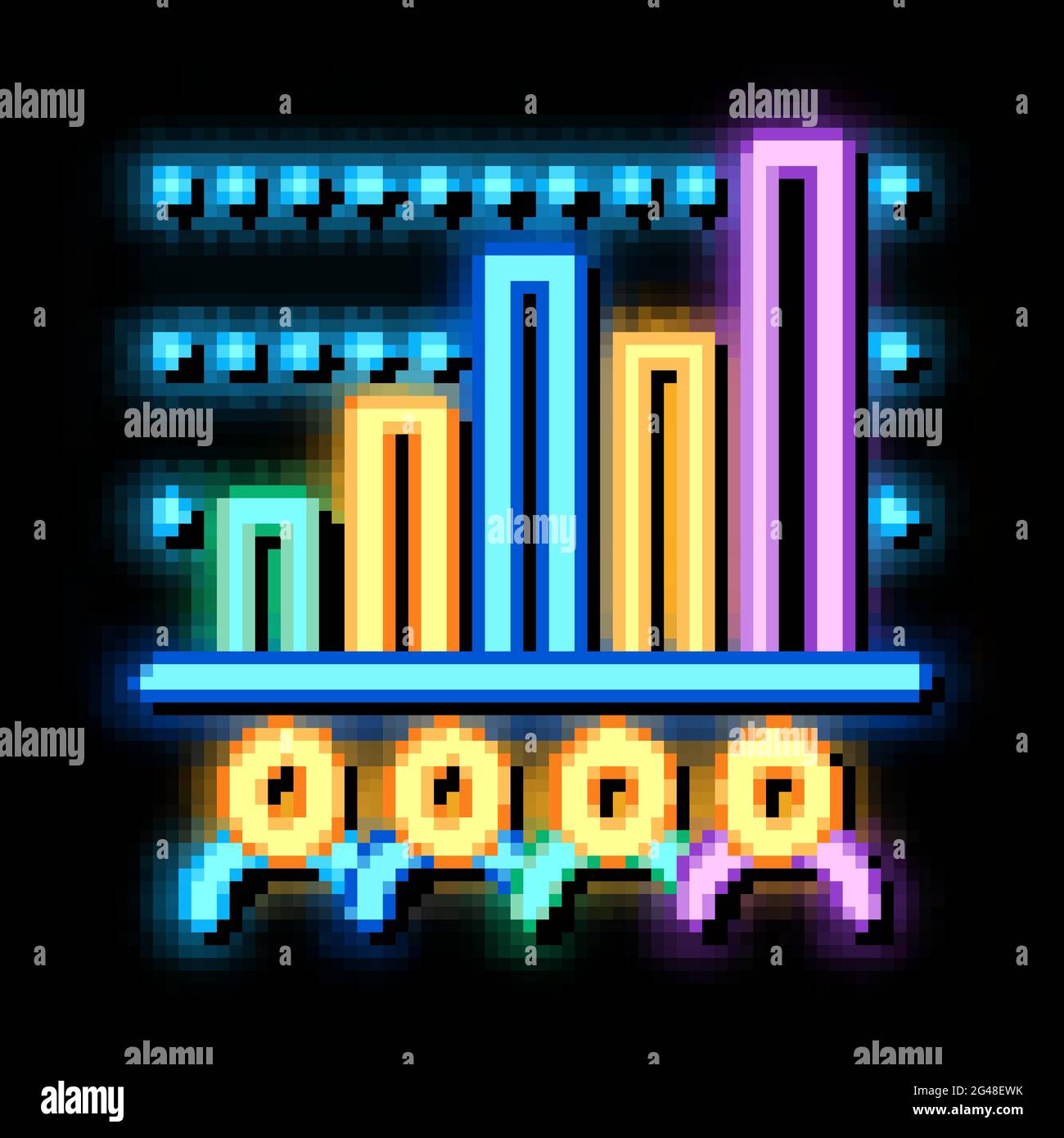 tourist bar graph neon glow icon illustration Stock Vector Image & Art ...