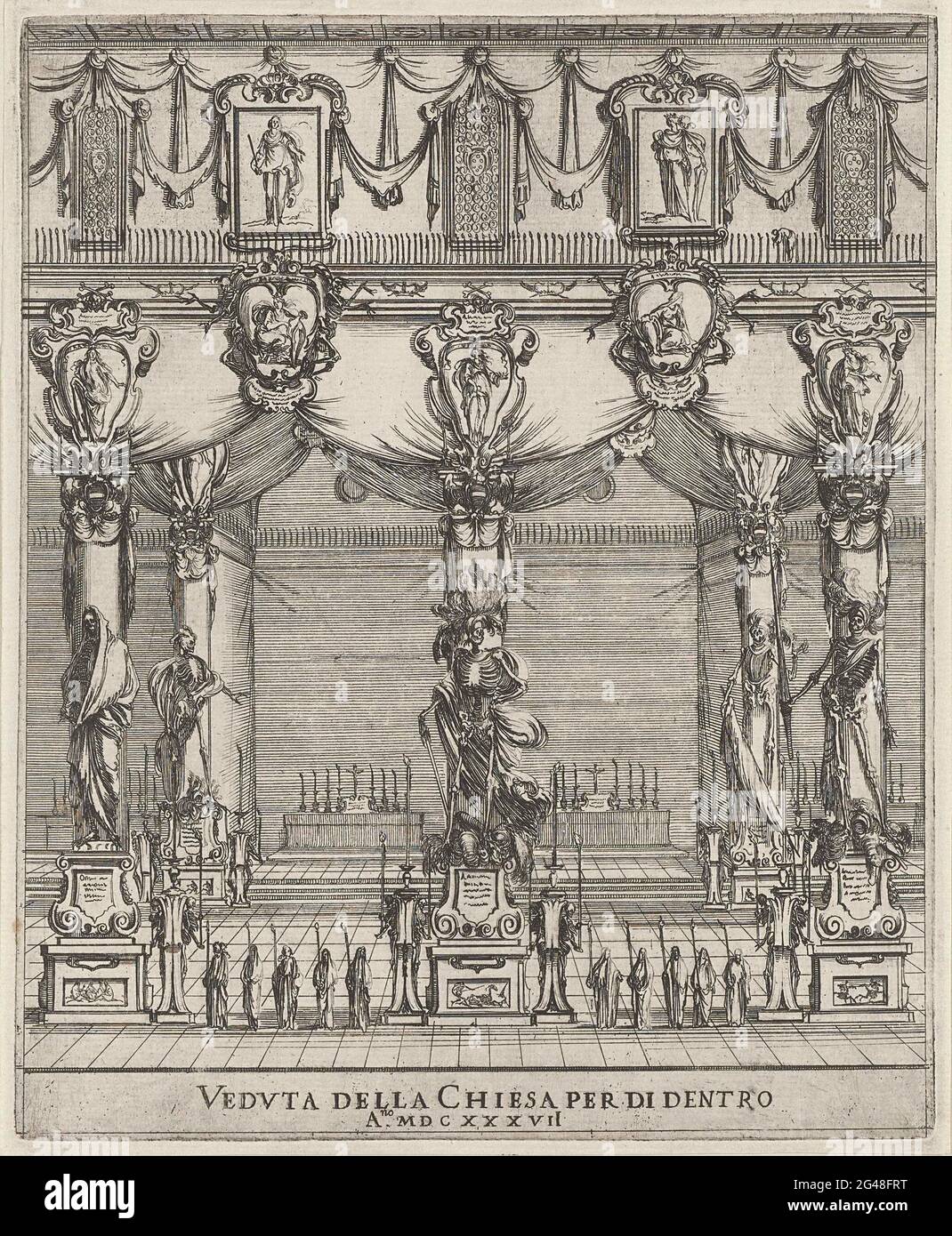 Interior of the San Lorenzo in Florence; Veduta della Chiesa per di ...