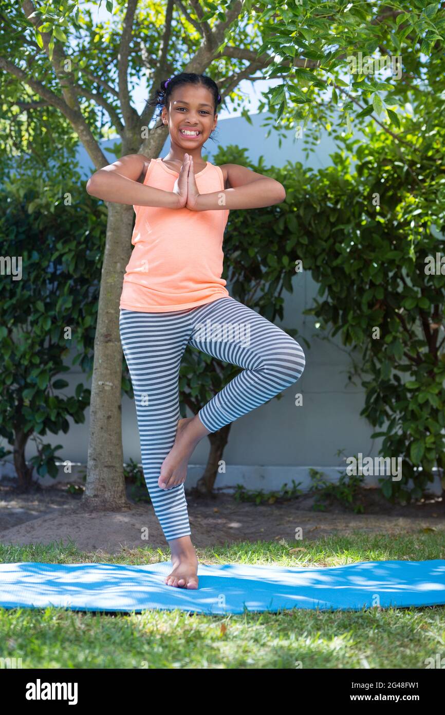 Portrait girl doing tree hi-res stock photography and images - Alamy