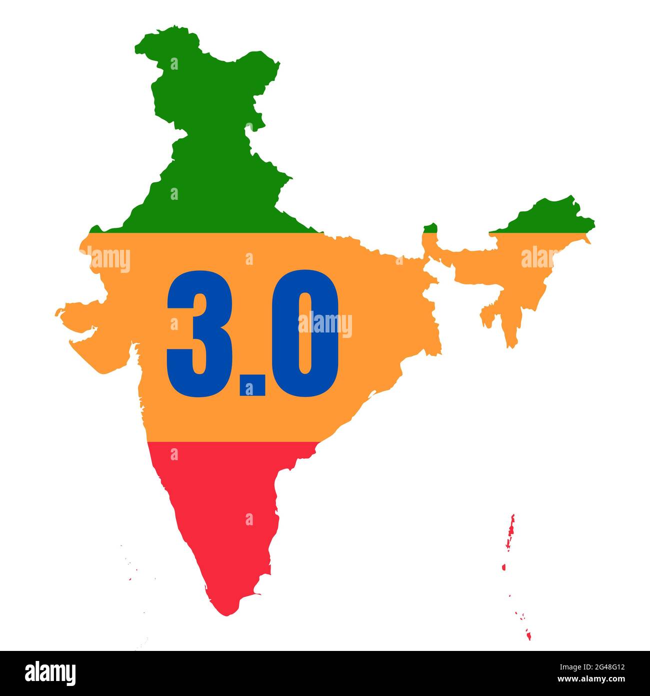 India divided in red, orange and green zones for Covid-19. Coronavirus ...
