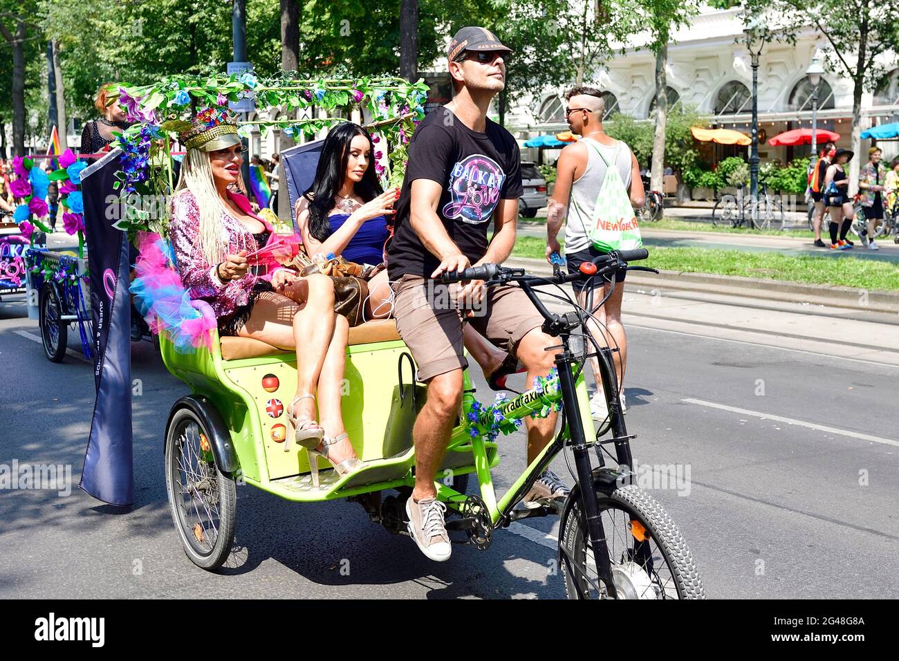 Vienna, Austria. 19th June, 2021. For the 25th time the rainbow parade ...