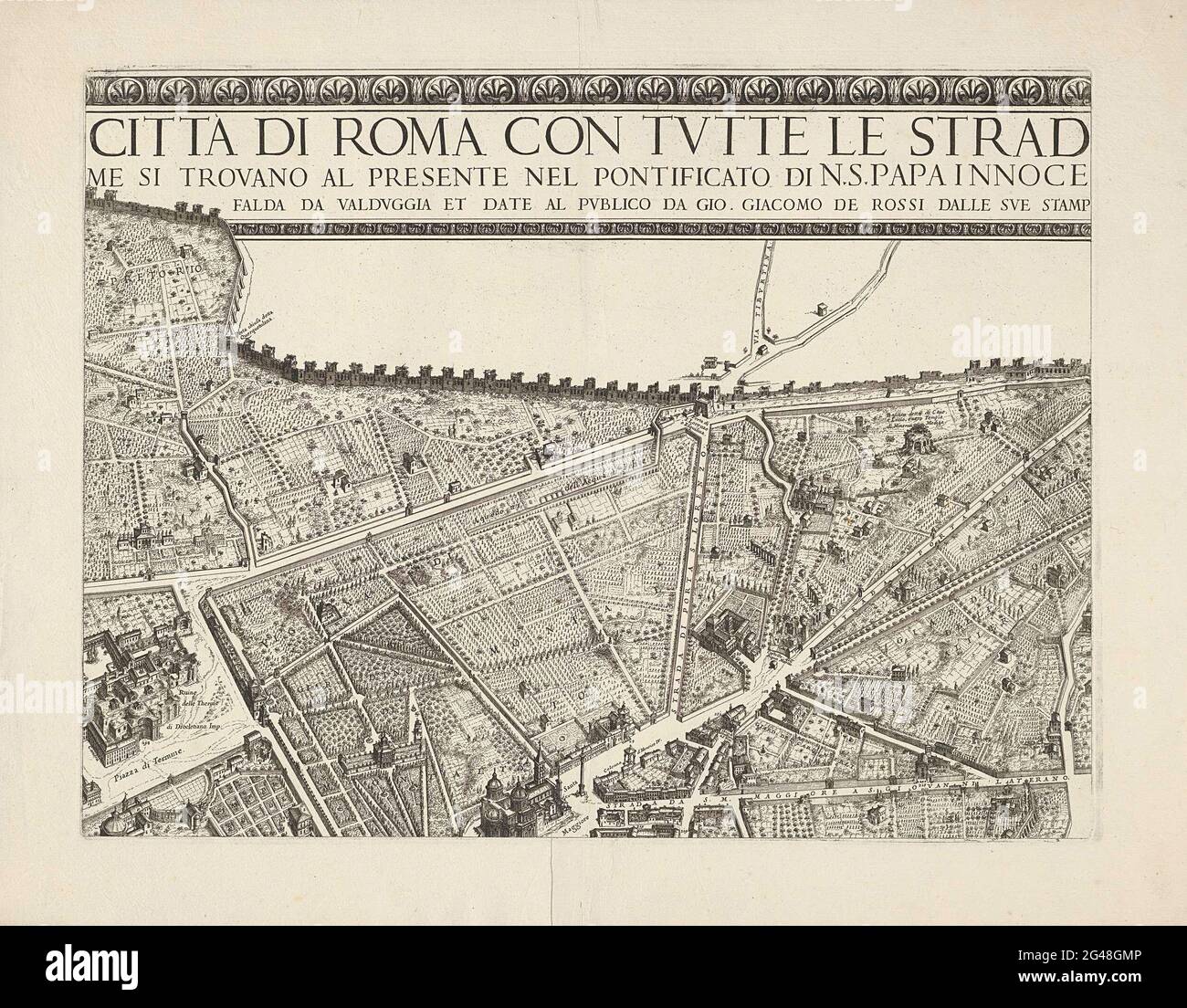 Plattegrond van de Stad Rome; New plants and raised of the city of Rome ...