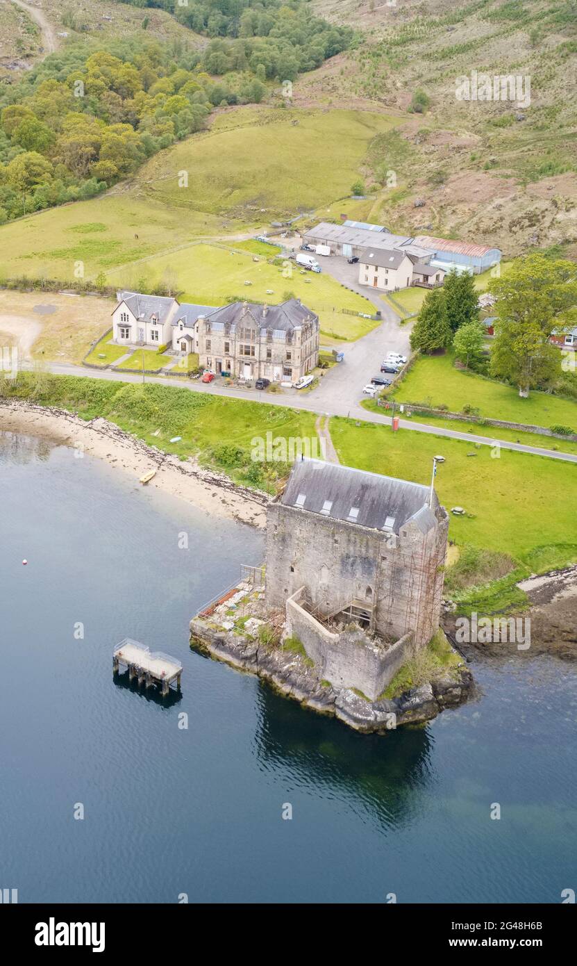 Aerial view of Loch Goil and Carrick Castle in Scotland Stock Photo - Alamy