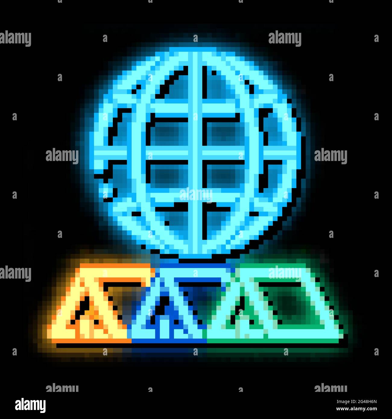 Neon sign glowing symbol world Stock Vector Images - Alamy