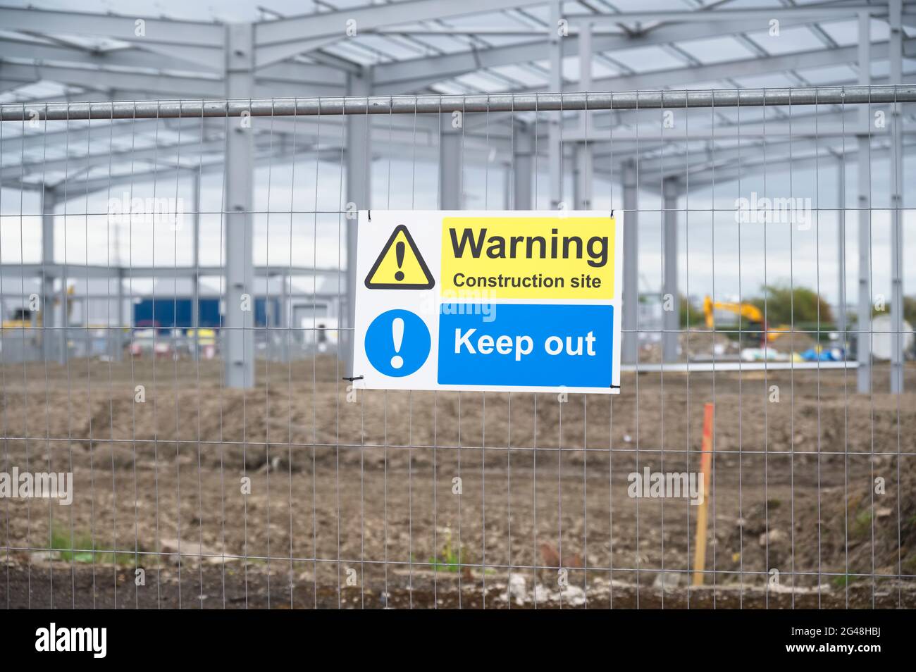 Construction site health and safety message rules sign board signage on ...