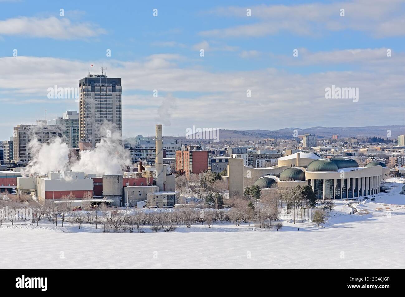 Highrise office towers and industrial buildings in Hull district in ...