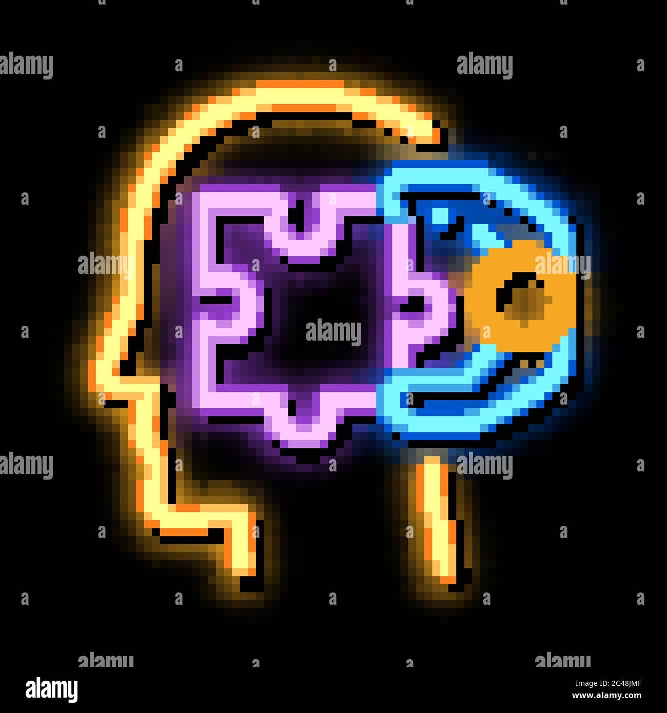 human search engine optimization neon glow icon illustration Stock ...