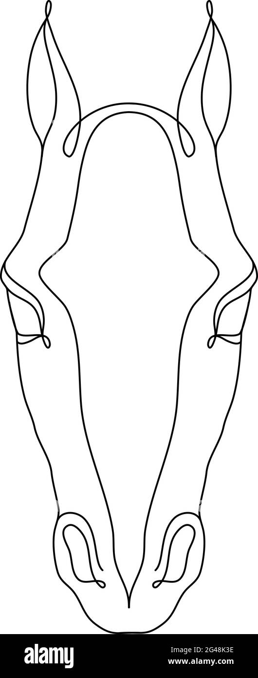 One line horse design silhouette. Hand drawn minimalism style vector ...