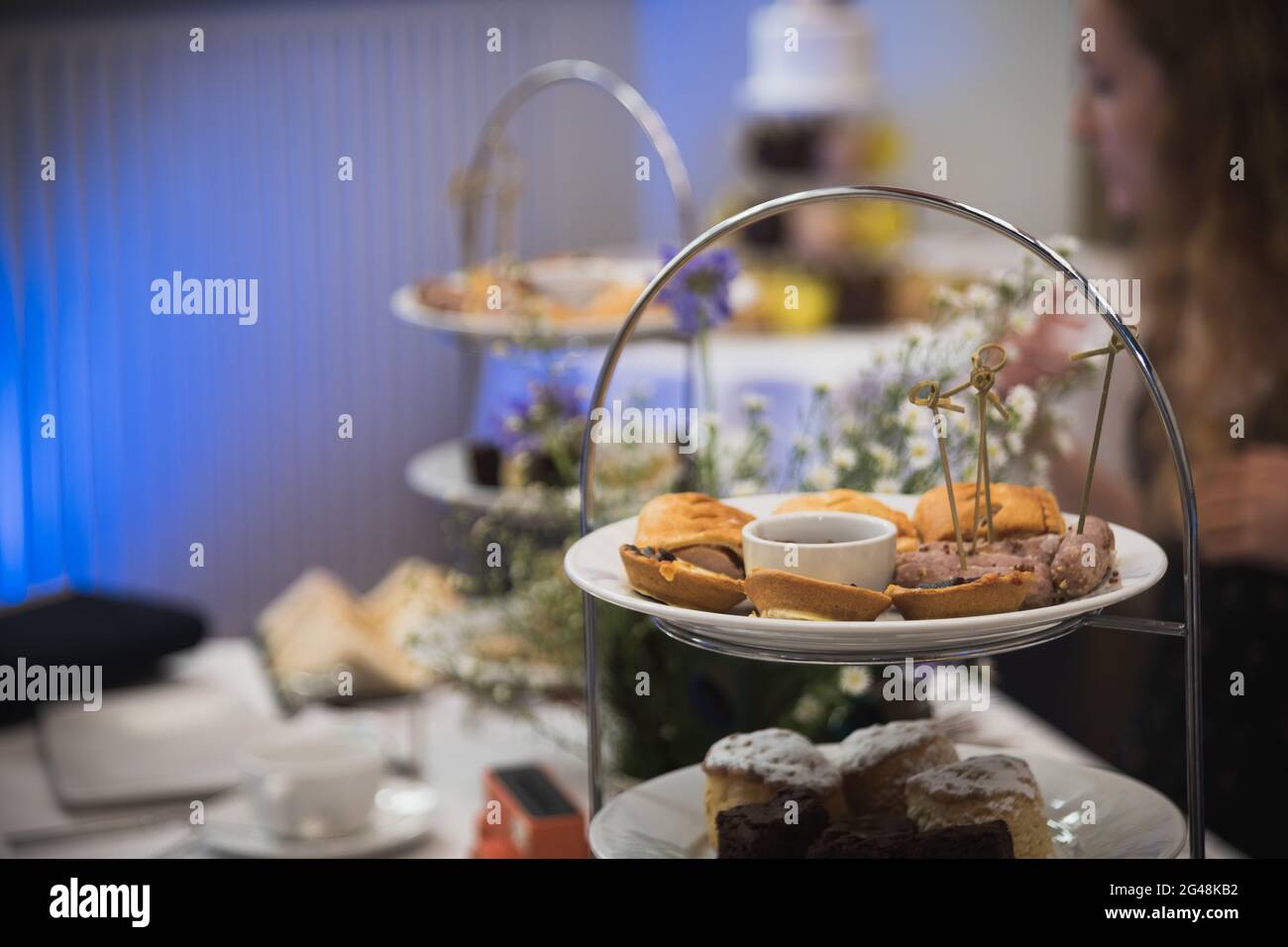Traditional English afternoon tea at a Wedding Reception Stock Photo ...