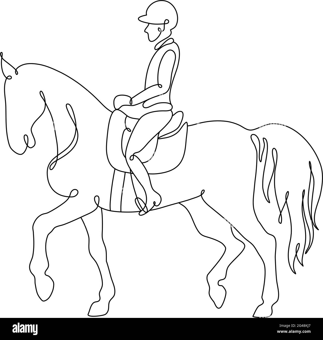 Horse Continuous One Line Drawing High Resolution Stock Photography and ...