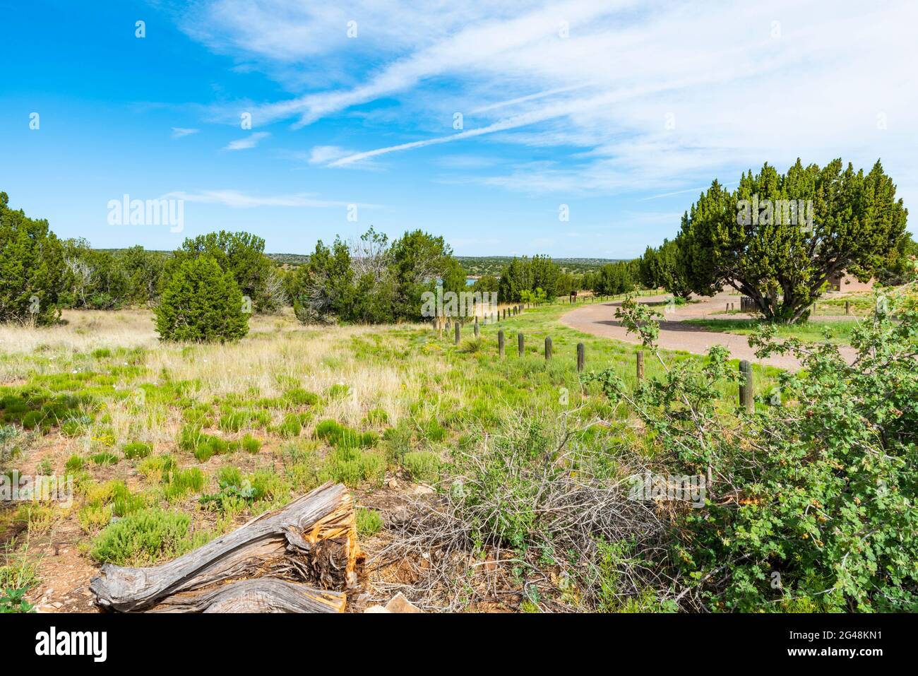 Landscape of rustic campground Santa Rosa Lake State Park, New Mexico ...