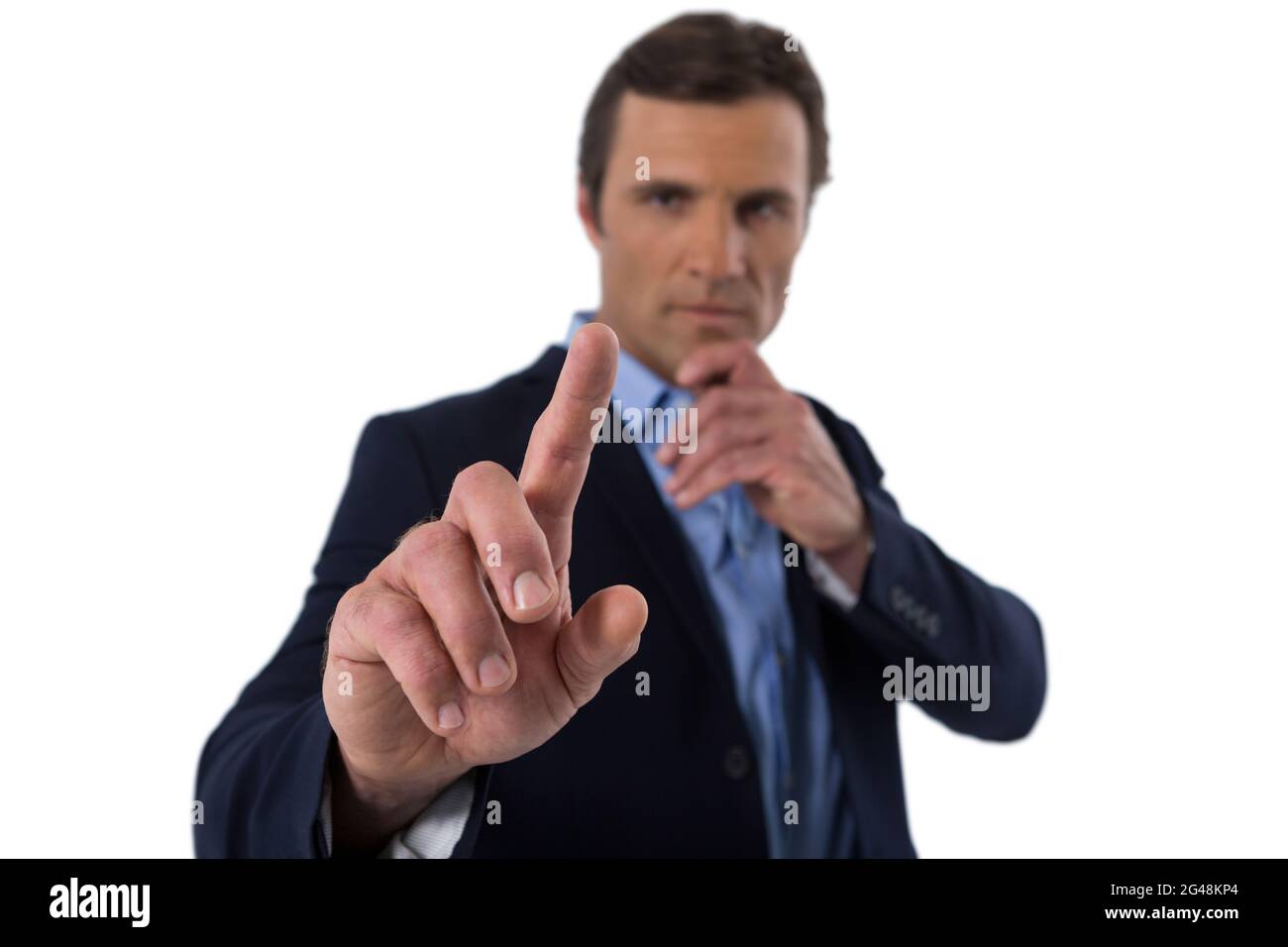 Man pretending invisible screen hi-res stock photography and images - Alamy