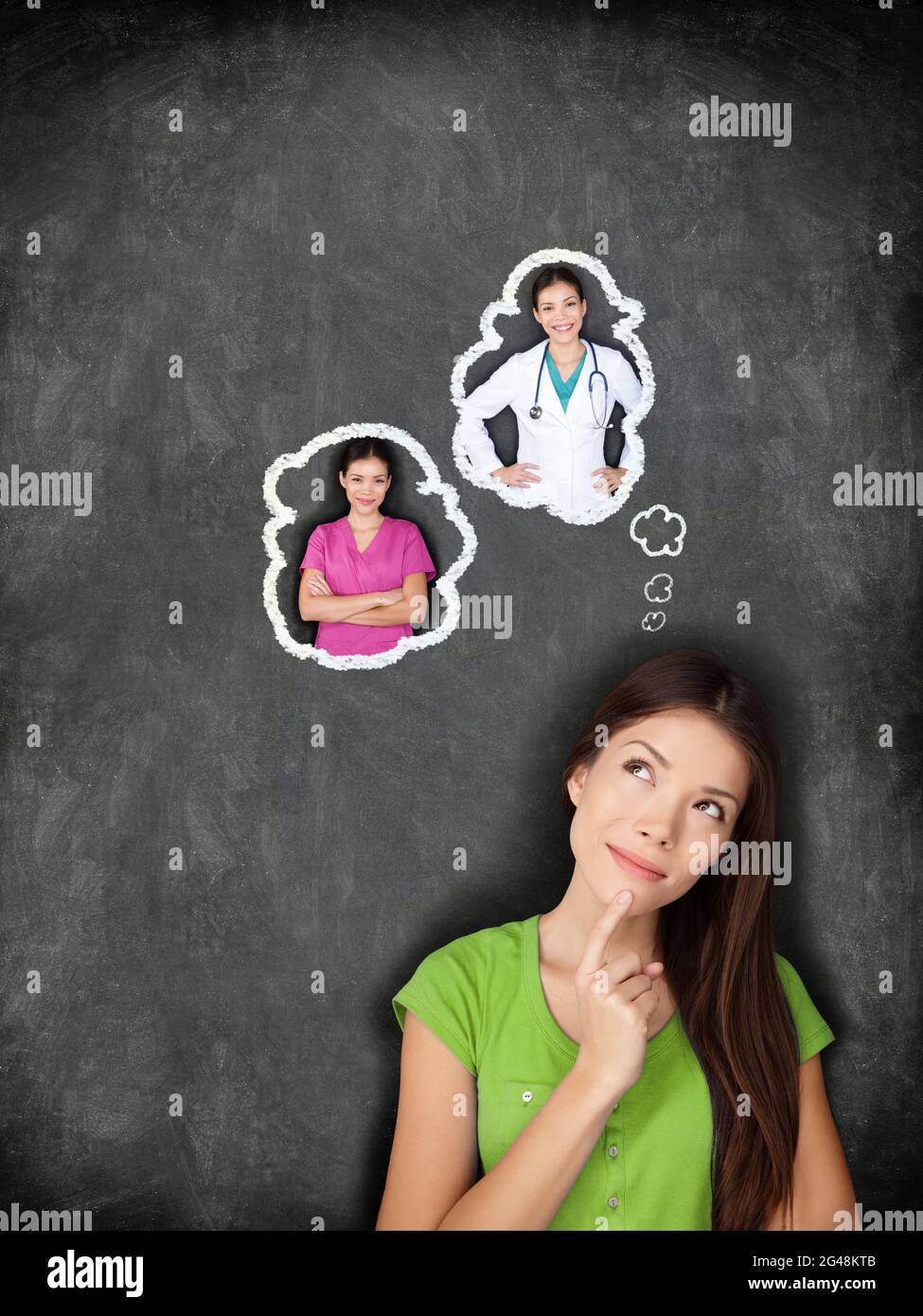 Career choice student thinking of job options Stock Photo - Alamy