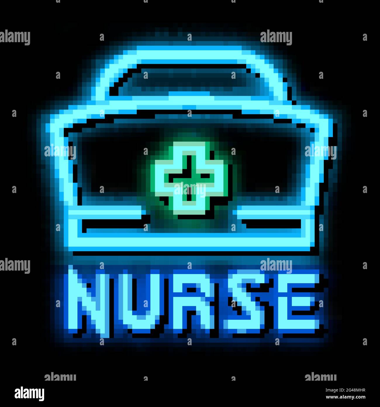 nurse hat neon glow icon illustration Stock Vector Image & Art - Alamy