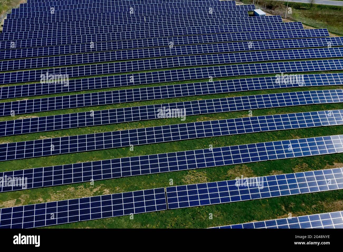 Solar panel produces green, environmentaly friendly energy Stock Photo ...