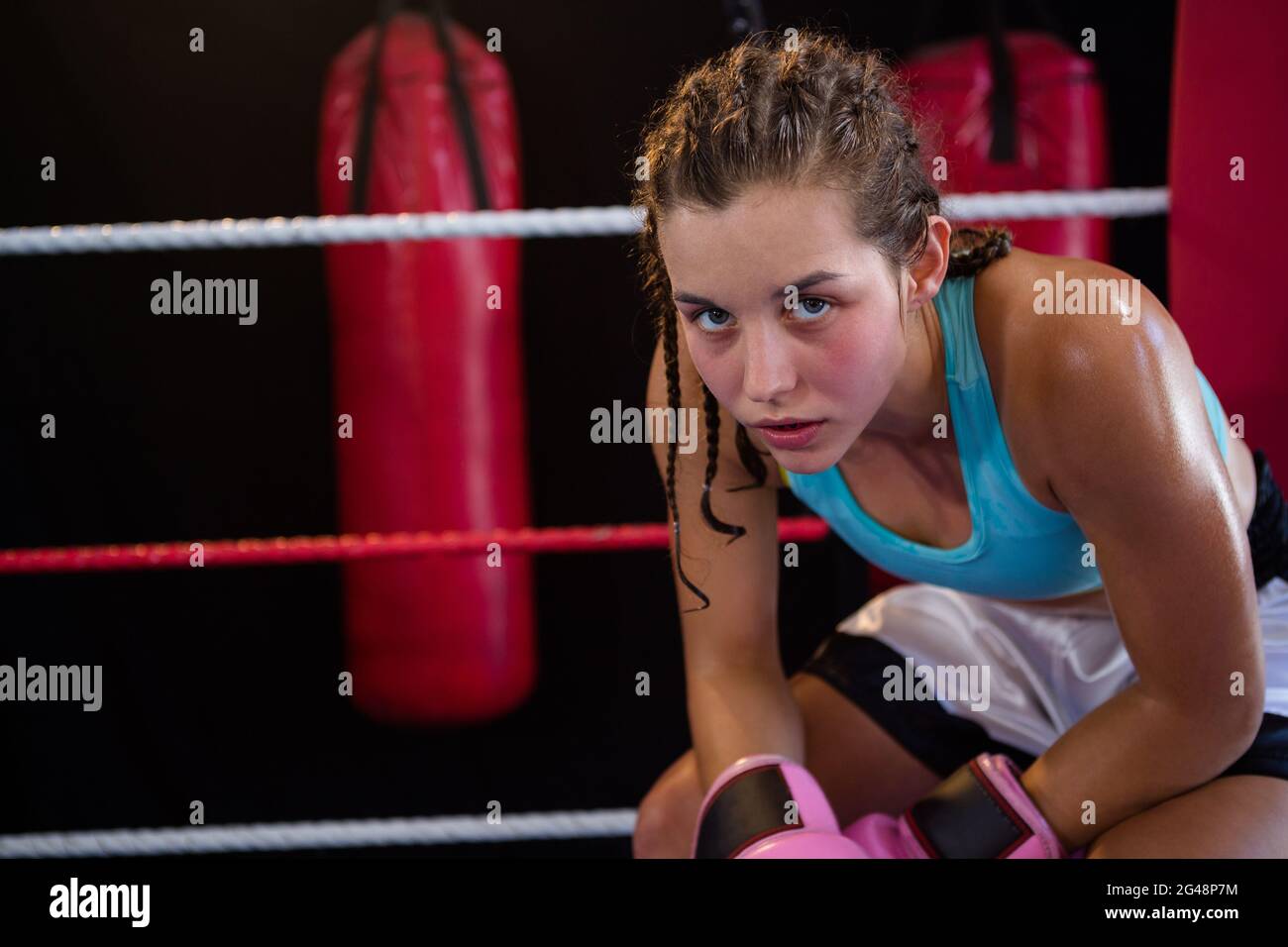 Woman boxer corner ring hi-res stock photography and images - Alamy