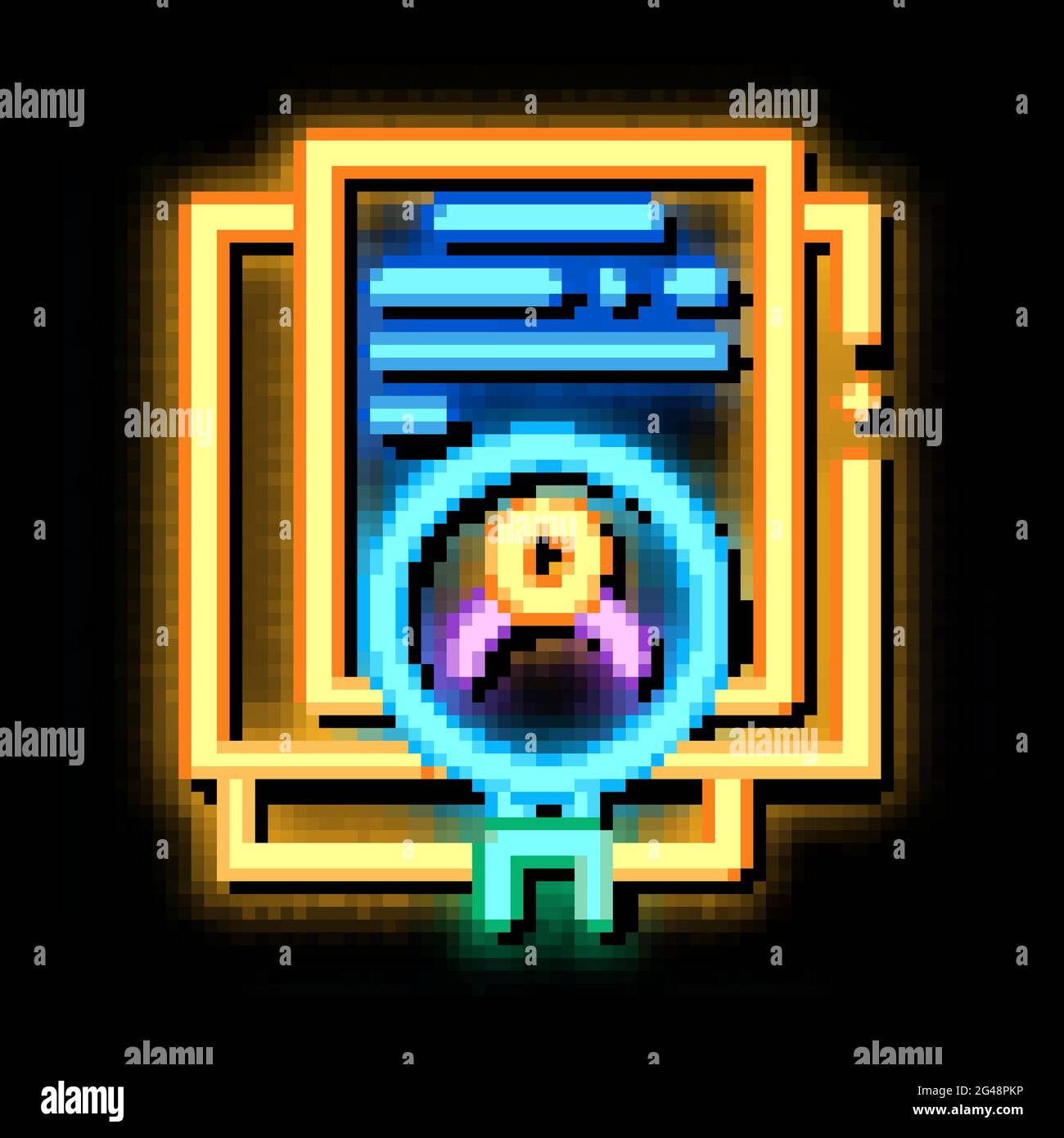 study of human documents neon glow icon illustration Stock Vector Image ...