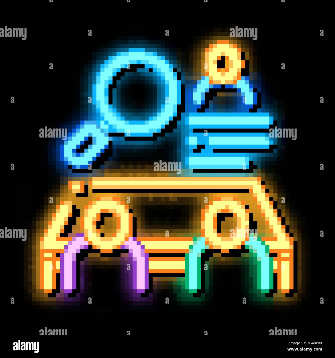 collective interview neon glow icon illustration Stock Vector Image ...