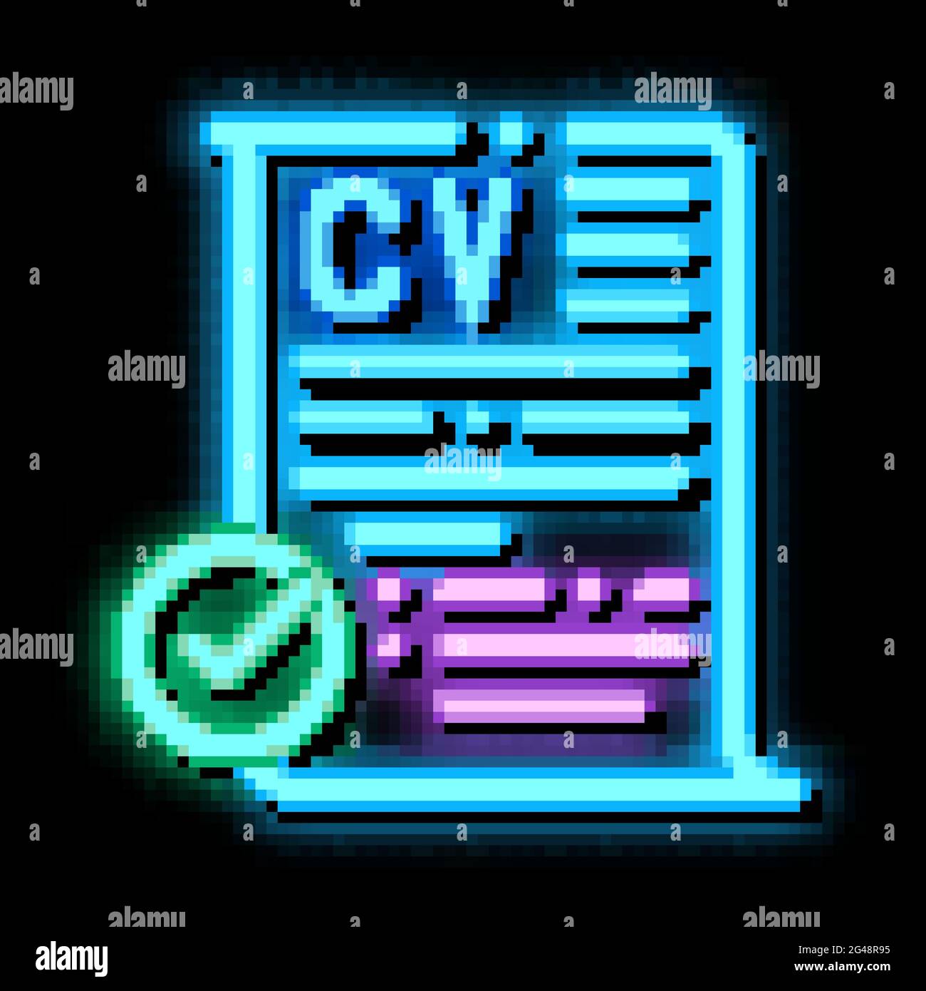 confirmed resume neon glow icon illustration Stock Vector Image & Art ...