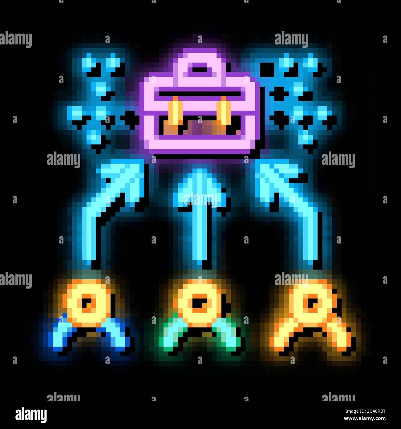 applicants for one job neon glow icon illustration Stock Vector Image ...