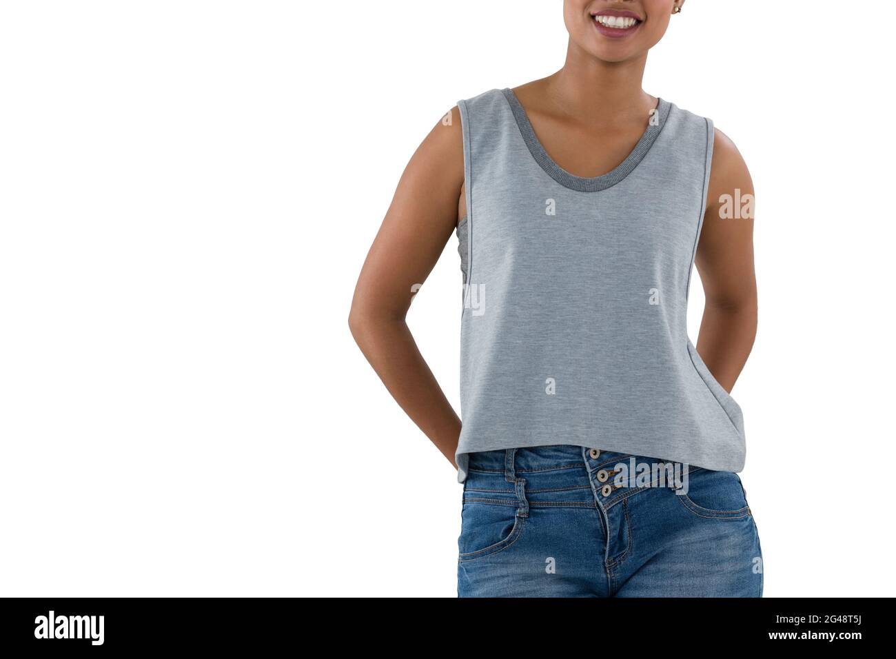 Mid section smiling girl hi-res stock photography and images - Alamy