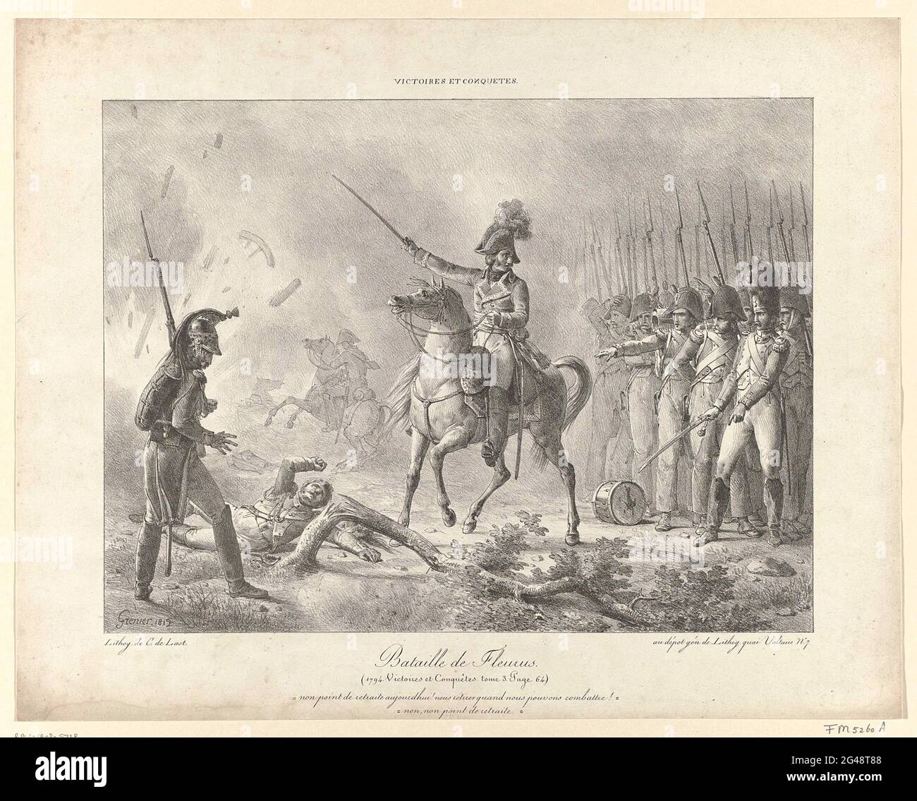 Battle of Fleurus, 1794; VICTOIDES ET Conquetes / Bataille de Fleurus ...