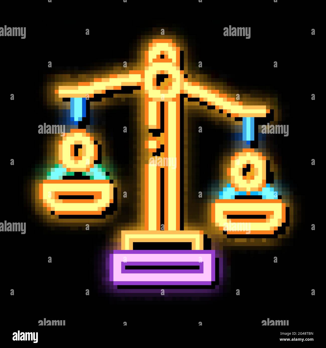 employment scales of justice neon glow icon illustration Stock Vector ...