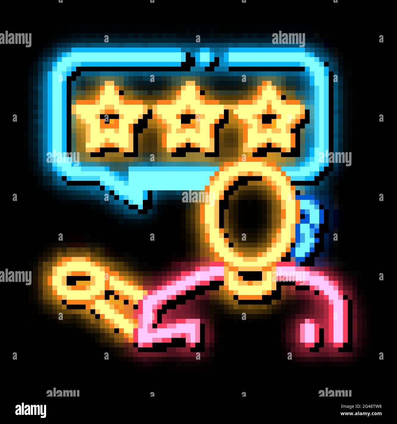 three stars master woman neon glow icon illustration Stock Vector Image ...