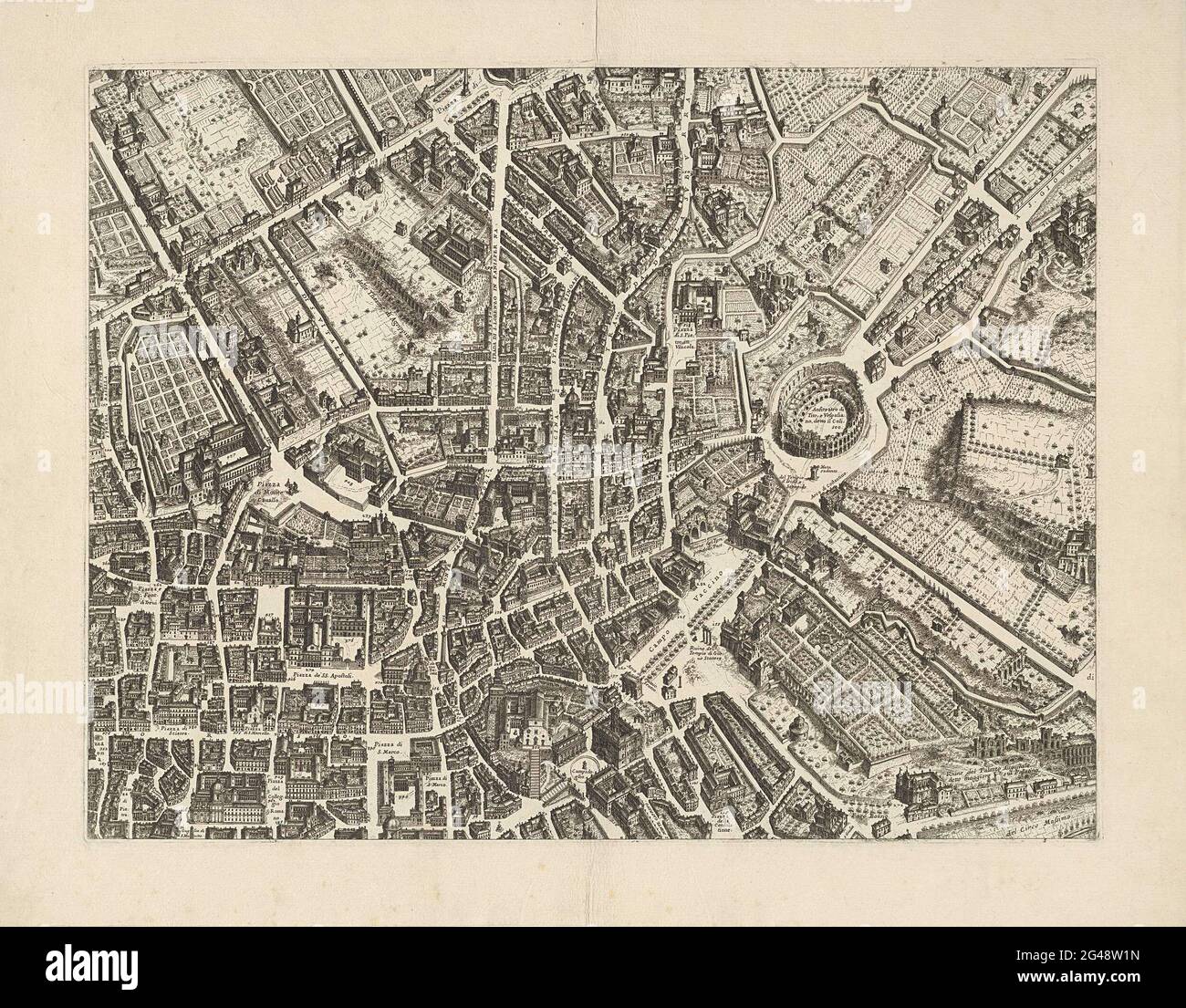 Plattegrond van de Stad Rome; New plants and raised of the city of Rome ...