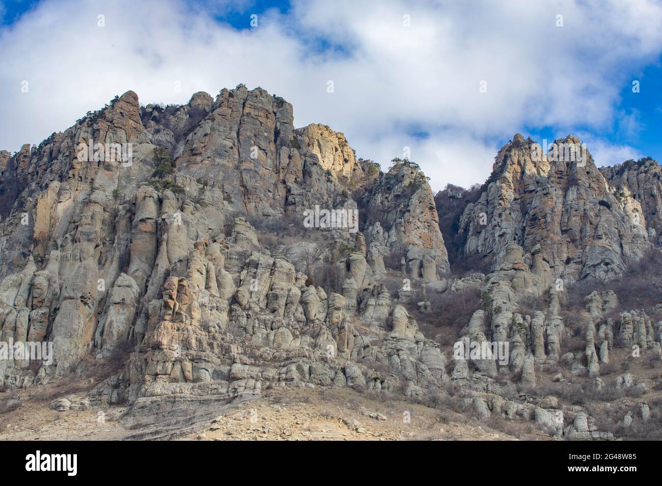 Valley of ghosts, mountain landscape in Crimea Stock Photo - Alamy