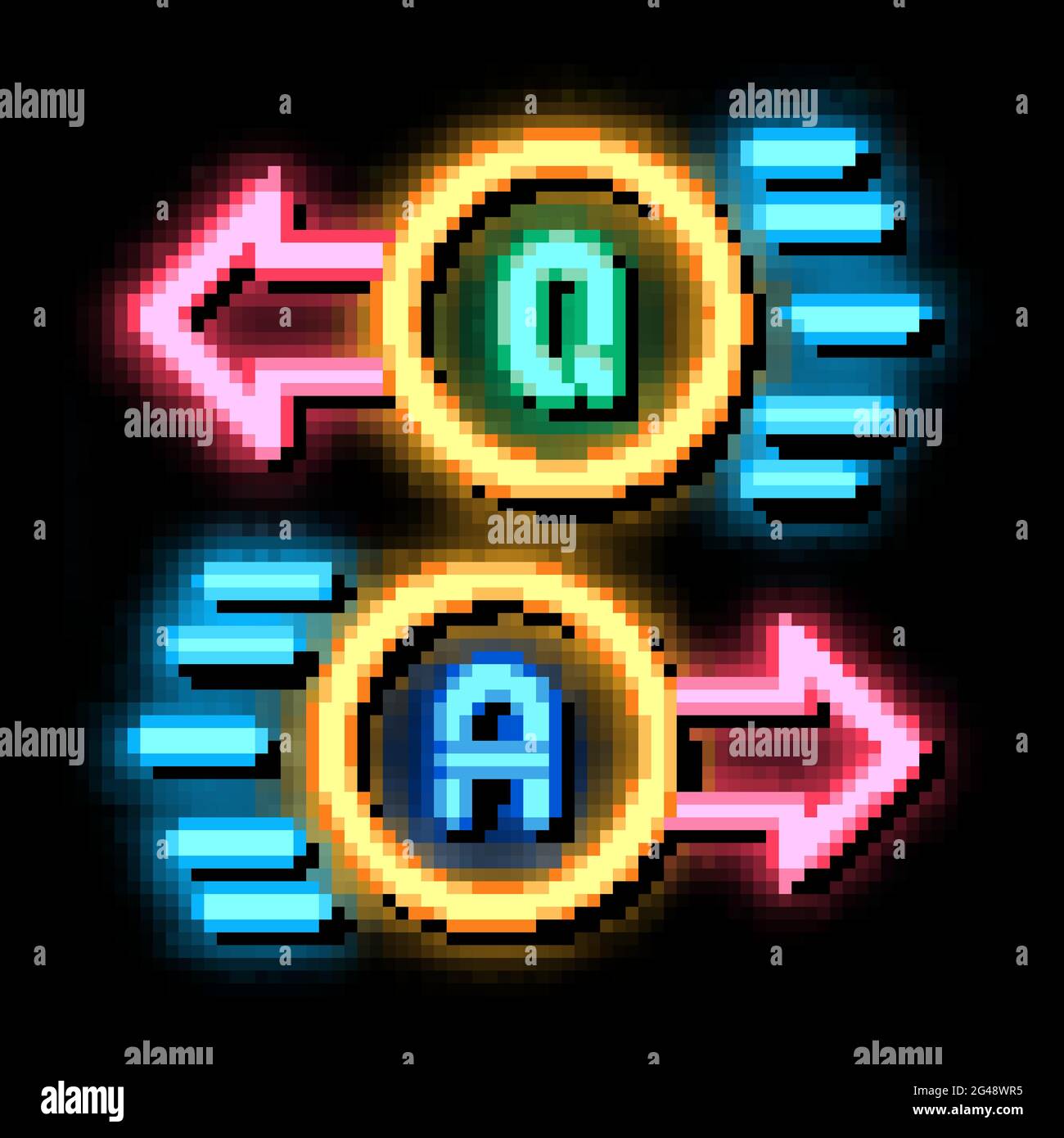 question answer neon glow icon illustration Stock Vector Image & Art ...