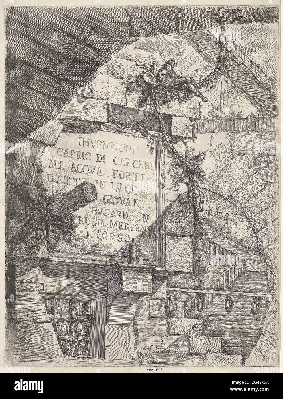 Title print with face in dungeon and title on wall; Dungeons ...