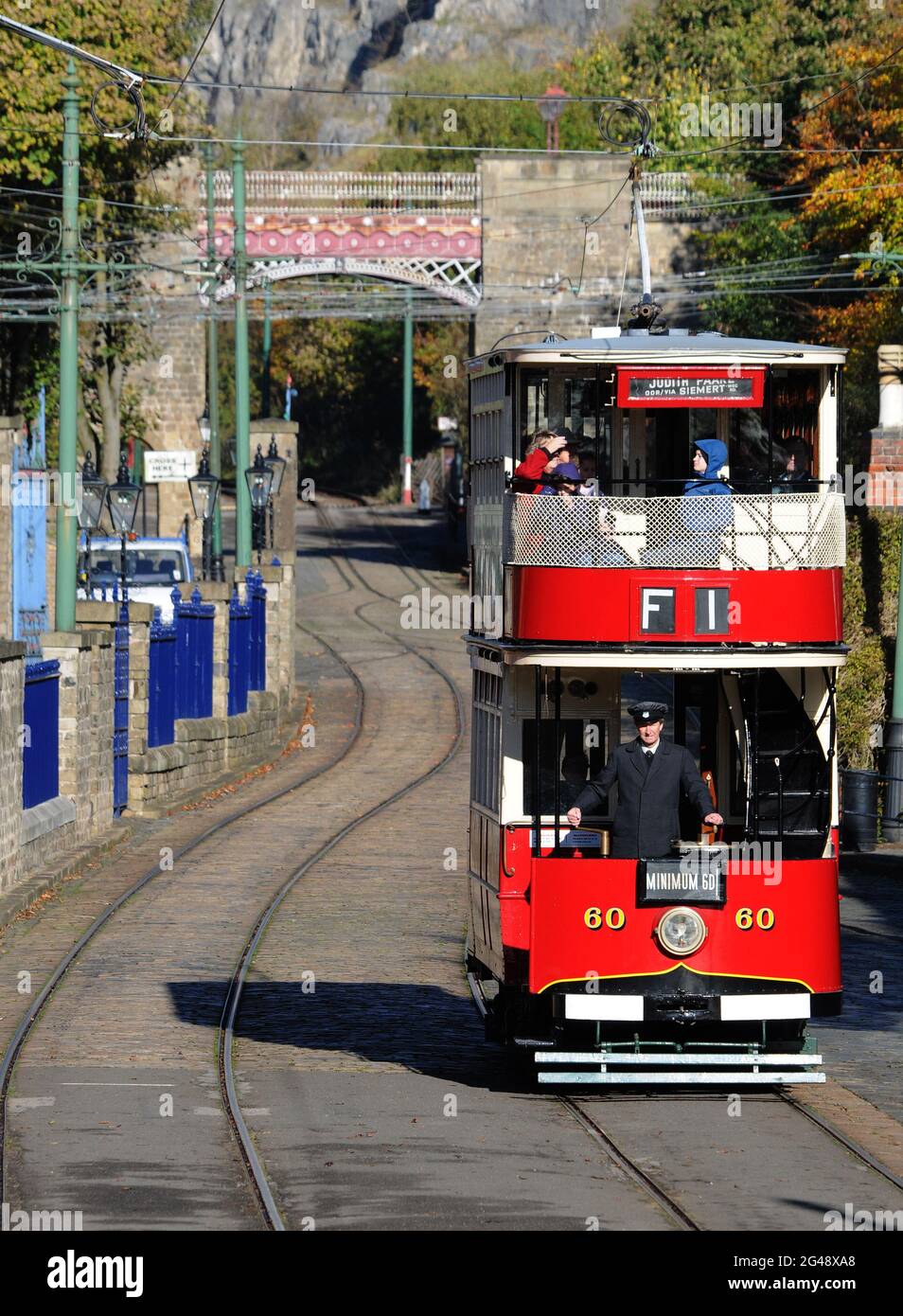 TRAMS AT THE NATIONAL TRAM MUSEUM AT CRICH, DERBYSHIRE PIC MIKE WALKER ...
