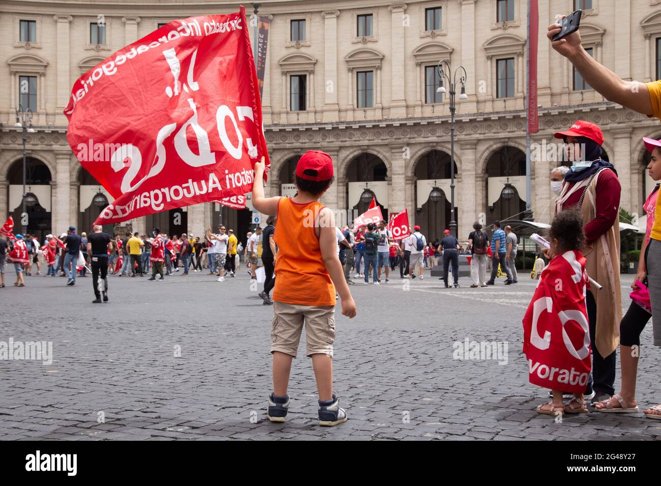 Rome, Italy. 19th June, 2021. National demonstration organized by SI ...
