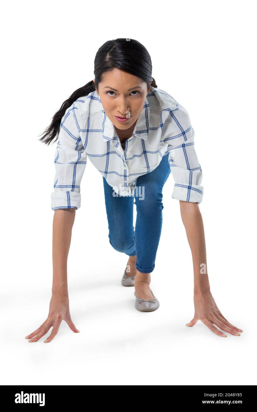 Woman getting ready Cut Out Stock Images & Pictures - Alamy