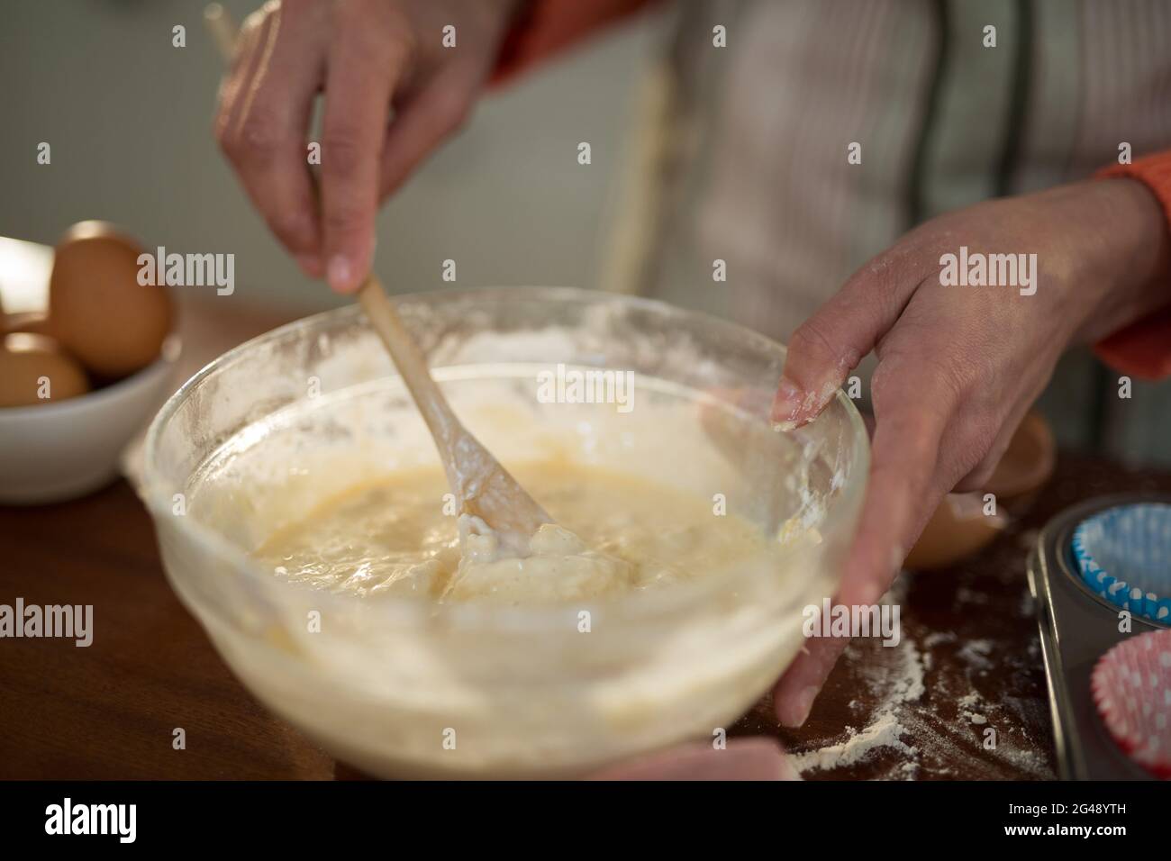 Woman mixing eggs in hi-res stock photography and images - Alamy