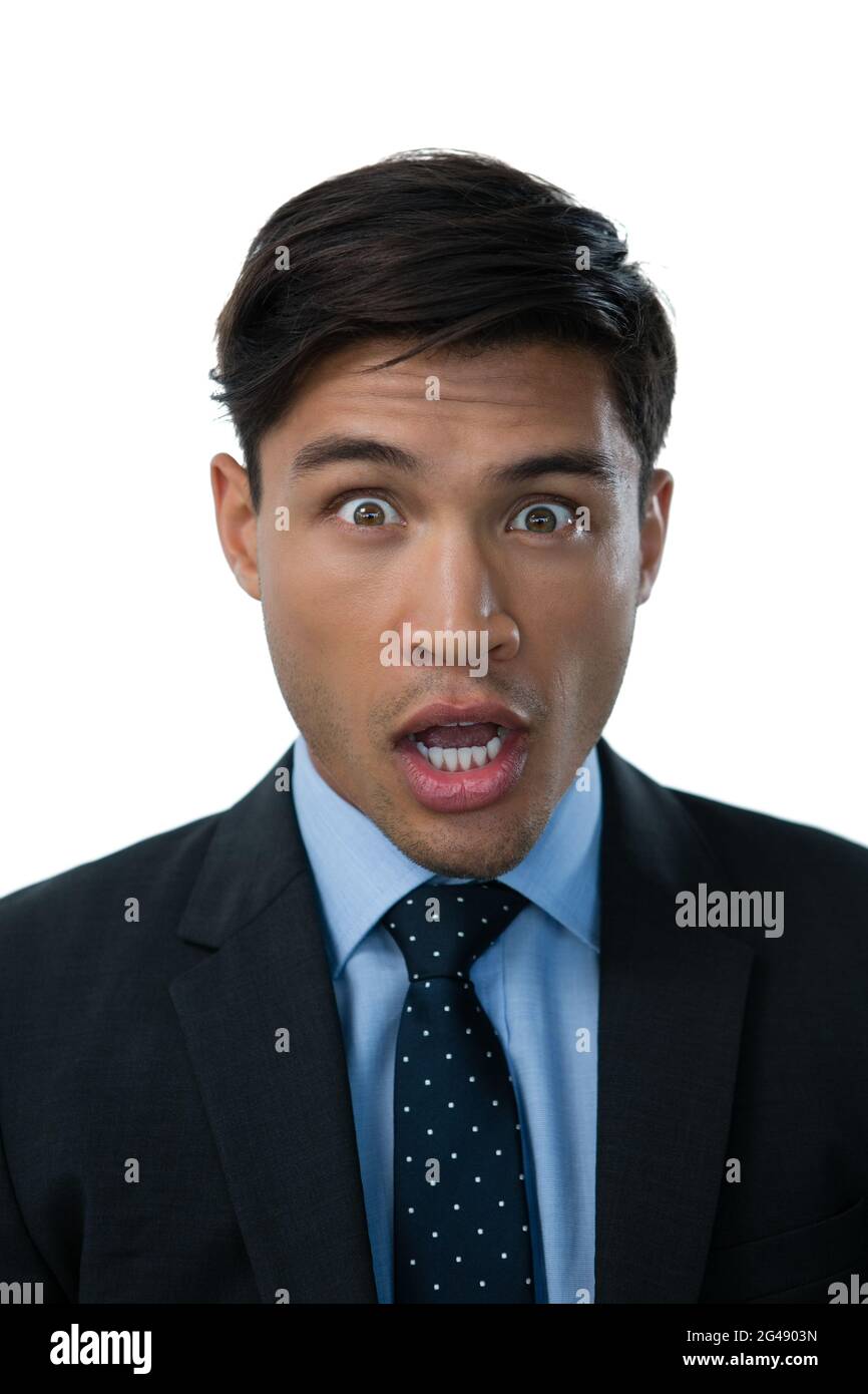 Portrait of shocked businessman Stock Photo - Alamy